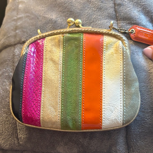 Coach | Bags | Coach Vibrant Striped Coin Purse | Poshmark